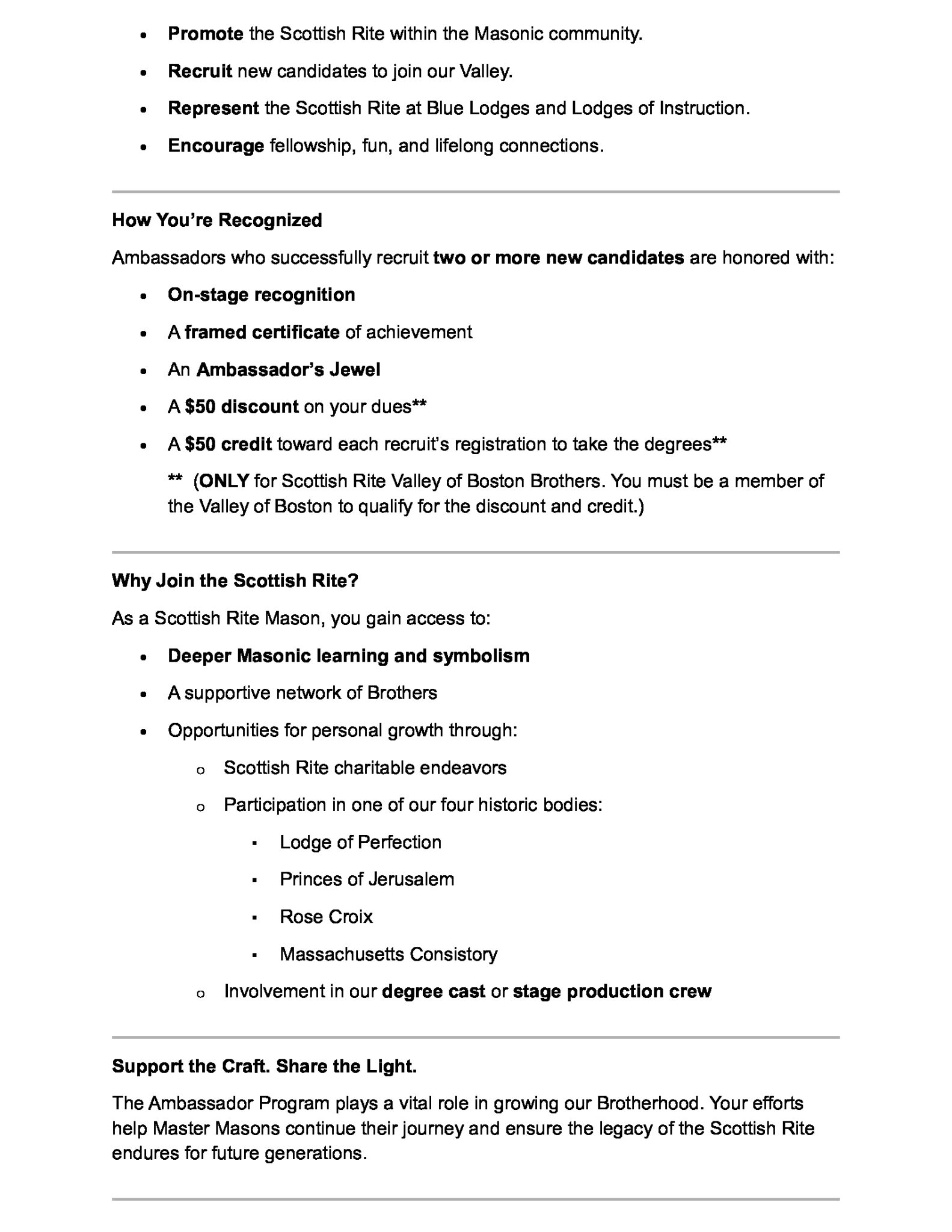 Ambassador Program – Ancient Accepted Scottish Rite